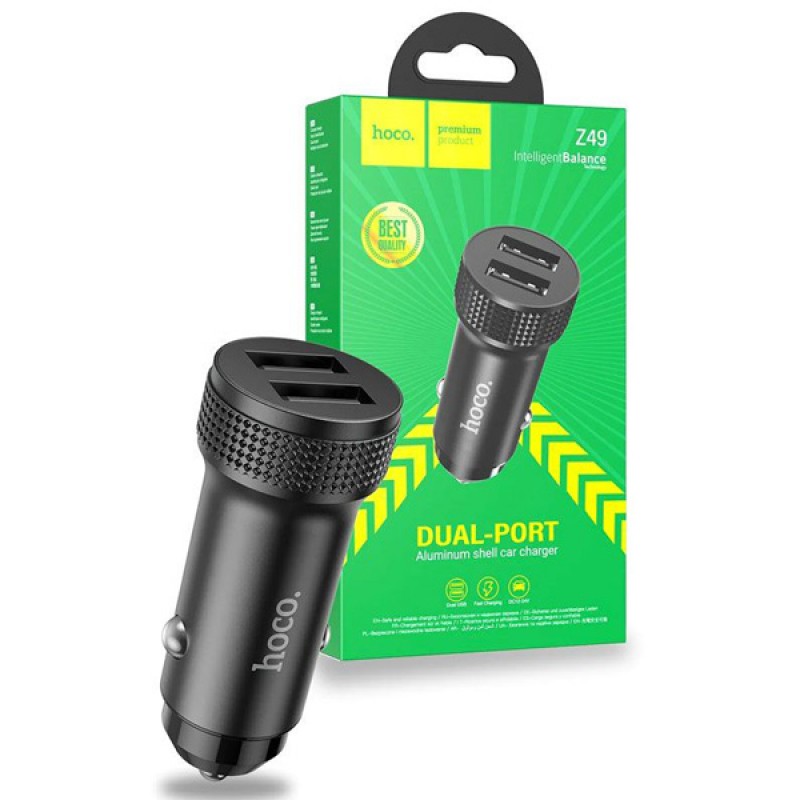 شاحن سيارة هوكو بمنفذين usb بقدرة 12 واط موديل z49
