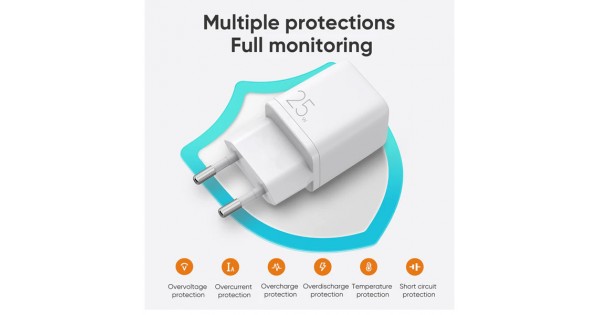 شاحن جوي روم usb c بقدرة 25 واط شحن سريع mini بتقنية pd موديل lp251