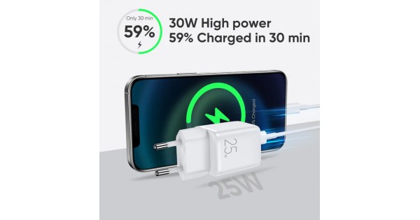 شاحن موبايل منزلى جوي روم usb c بقدرة 25 واط شحن سريع mini بتقنية pd ...